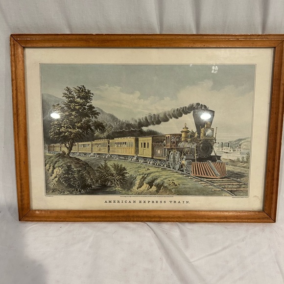 Vintage | Wall Decor | Vintage Currier Ives American Express Lithograph ...